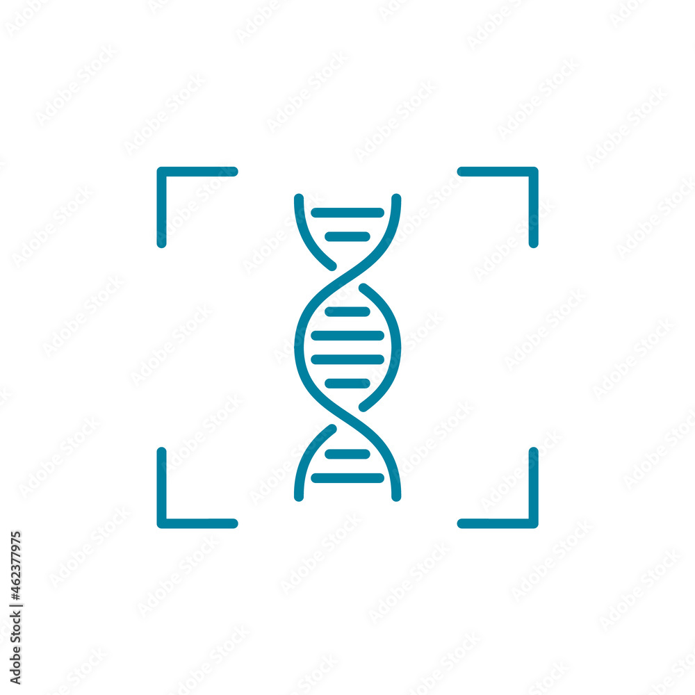 DNA identification line icon. Biometrics concept. Identity ...