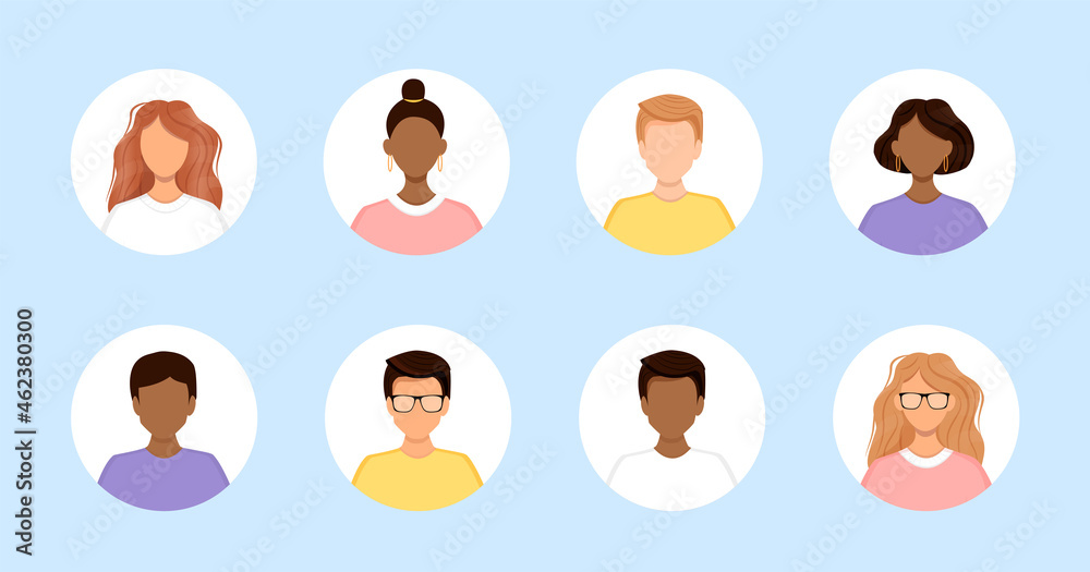 Set of diverse avatars of business team people. Collection of portraits ...