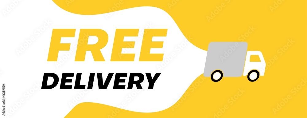 free delivery banner design with yellow and black Stock Vector | Adobe ...