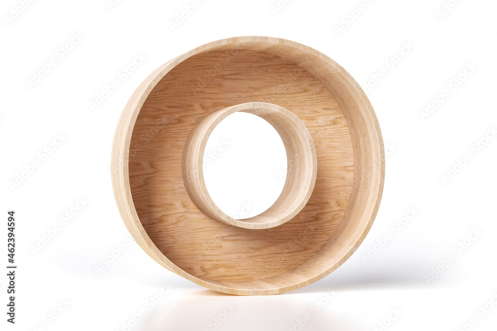 Wood alphabet 3D letter O in the shape of furniture made of natural ...