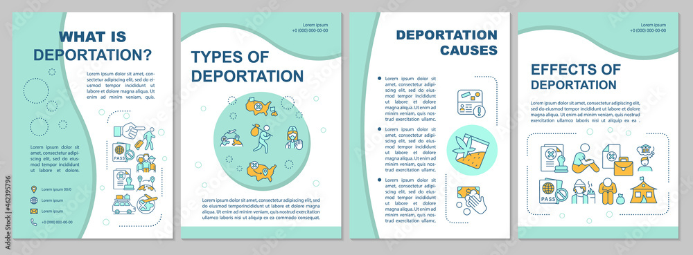 Deportation process brochure template. Types and causes. Flyer, booklet ...