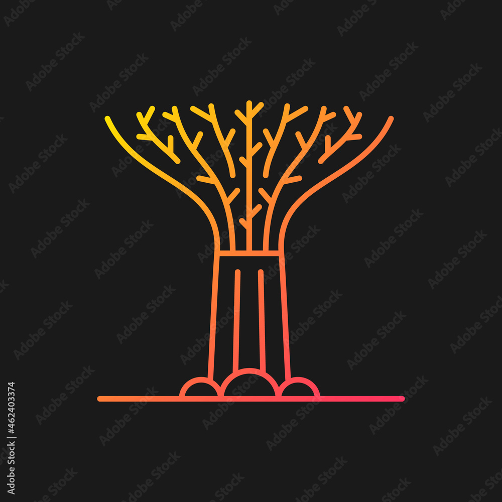 Supertree grove gradient vector icon for dark theme. Tree-like ...