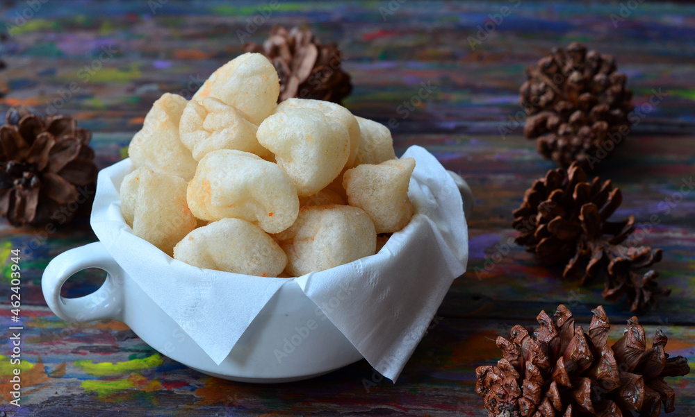 cimol or food made from cassava flour or tapioca flour, traditional ...