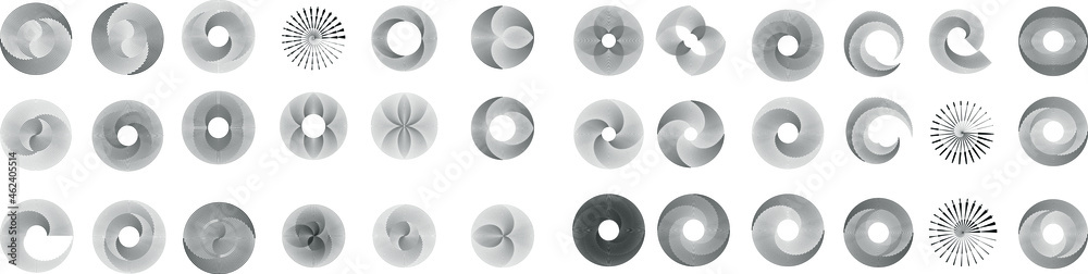 Mega set of lines in Circle Form . Spiral Vector Illustration .Big ...