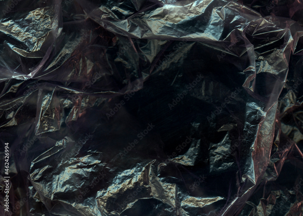 Beautiful darkness plastic abstract background. No plastic bag concept ...
