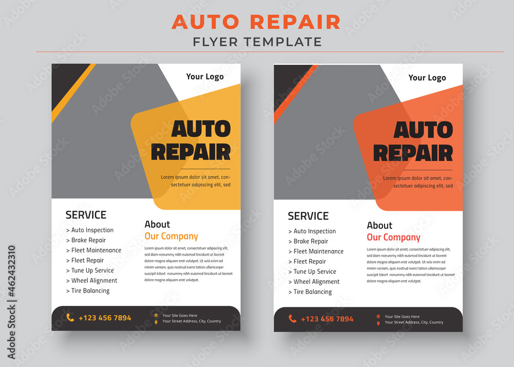Vetor do Stock: Auto Repair Flyer Template, Automobile Service flyer ...