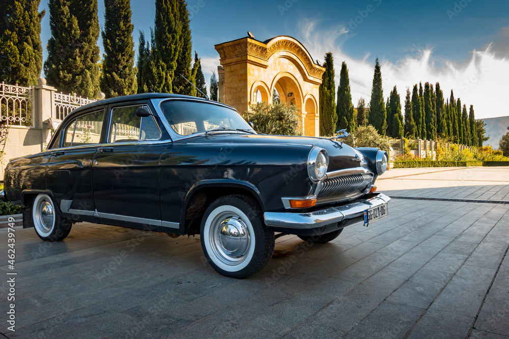 Tbilisi, Georgia - November 01, 2018: Black Volga. Retro Car GAZ 21 ...