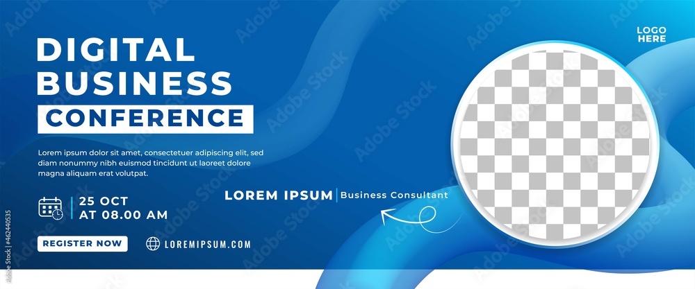 Digital business conference webinar horizontal banner template design ...