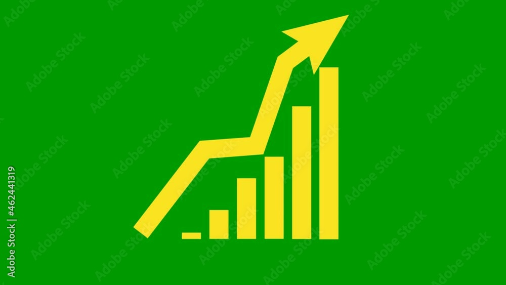 Animated financial growth chart with trend line graph. Growth bar chart ...
