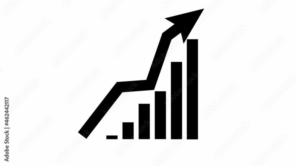 Animated financial growth chart with trend line graph. Growth bar chart ...