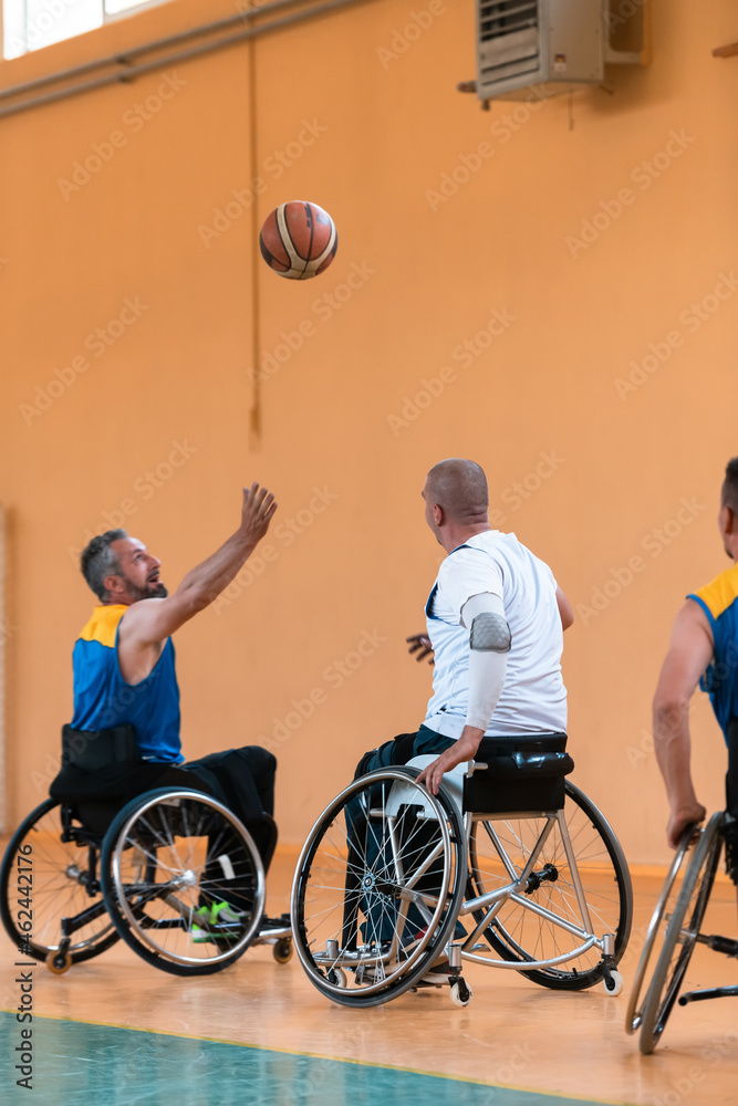 Disabled War veterans mixed race and age basketball teams in ...