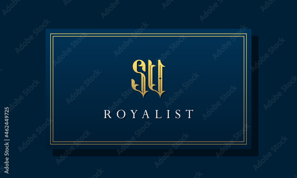 Royal vintage intial letter SV logo. Stock Vector | Adobe Stock