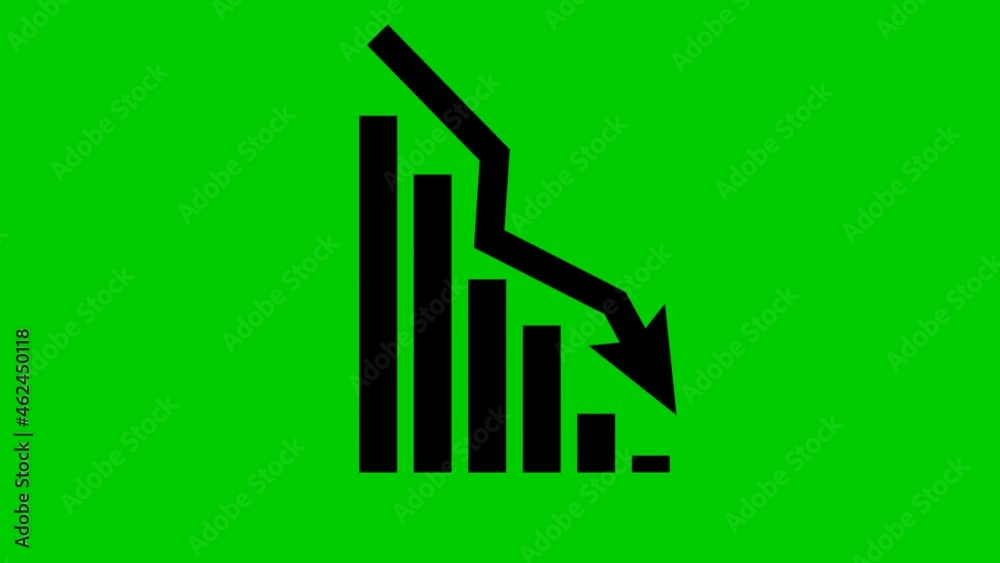 Vidéo Stock Animated black chart of financial decline with a trend line chart. Economic crisis ...