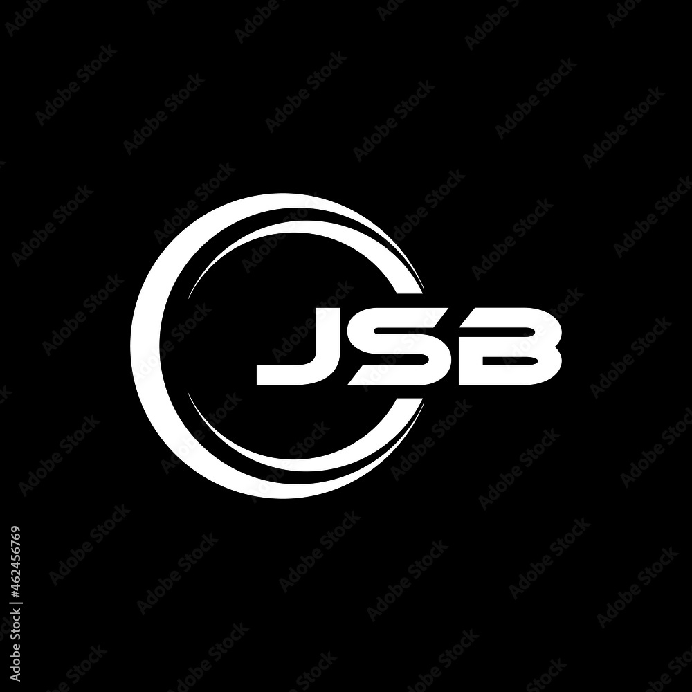 Vecteur Stock JSB letter logo design with black background in ...