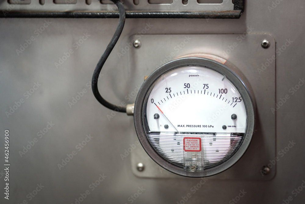 Pressure gauge or manometer, using to measuring pressure level, it ...