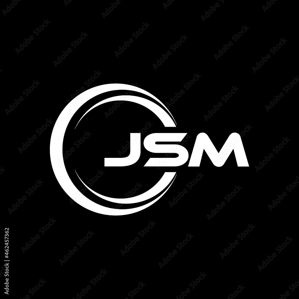 JSM letter logo design with black background in illustrator, vector ...