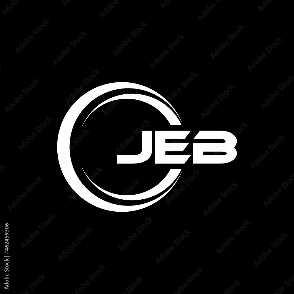 JEB letter logo design with black background in illustrator, vector ...