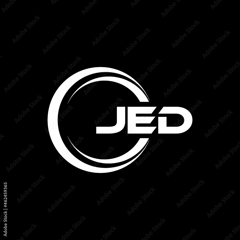 JED letter logo design with black background in illustrator, vector ...