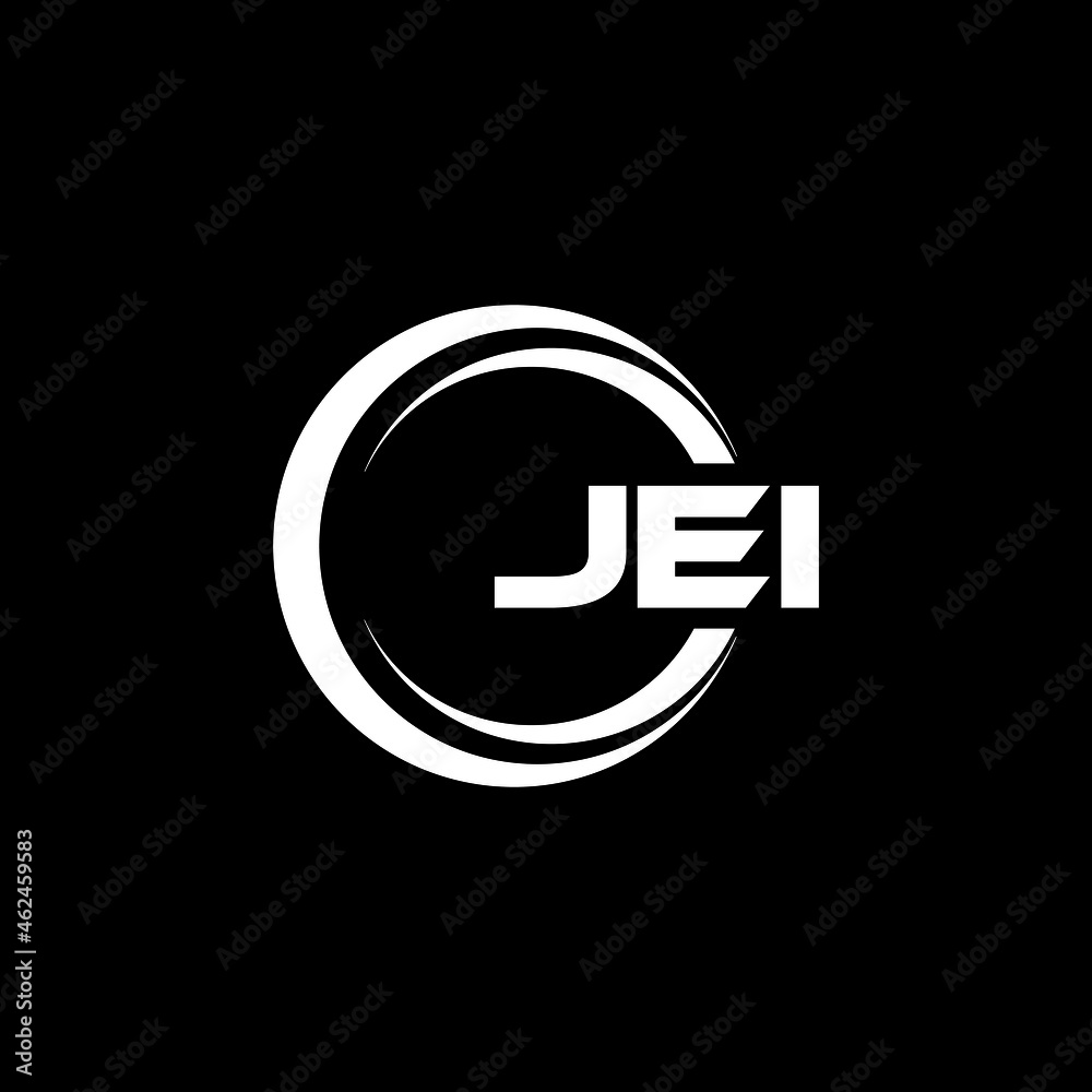 JEI letter logo design with black background in illustrator, vector ...