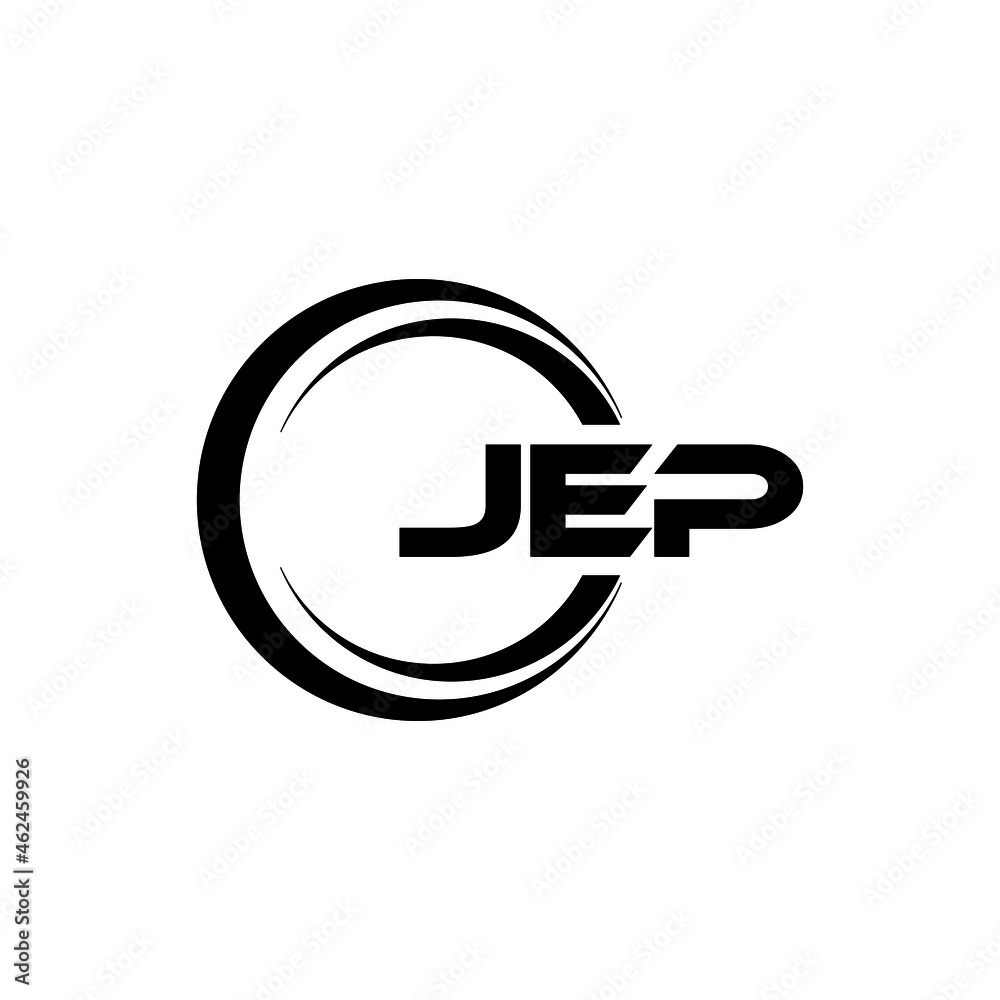 JEP letter logo design with white background in illustrator, vector ...