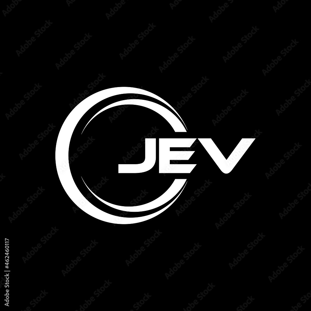 JEV letter logo design with black background in illustrator, vector ...