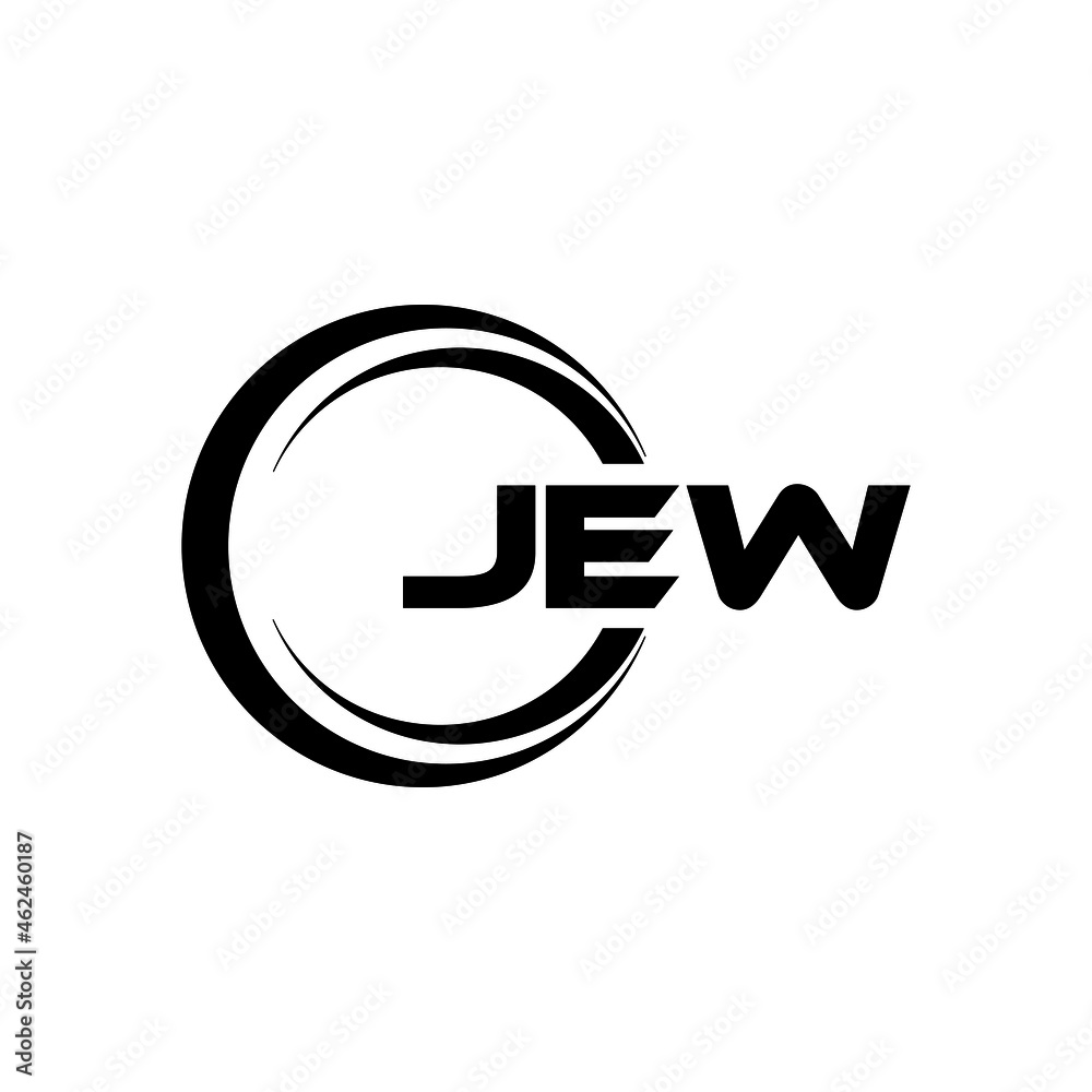 JEW letter logo design with white background in illustrator, vector ...