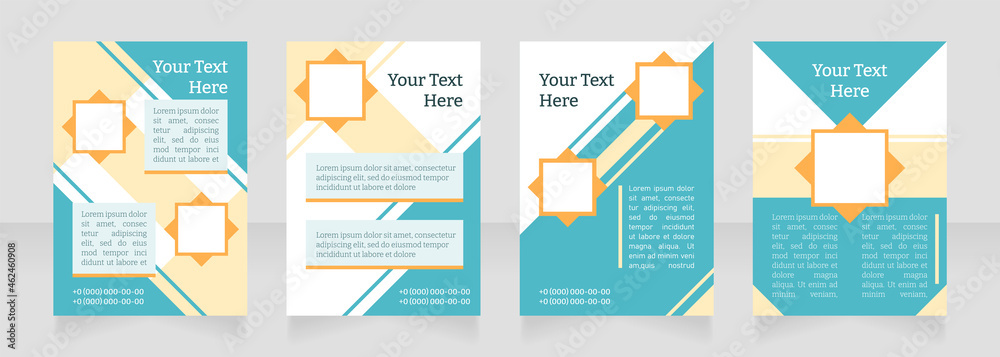 Educational content blank brochure layout design. School promotion ...