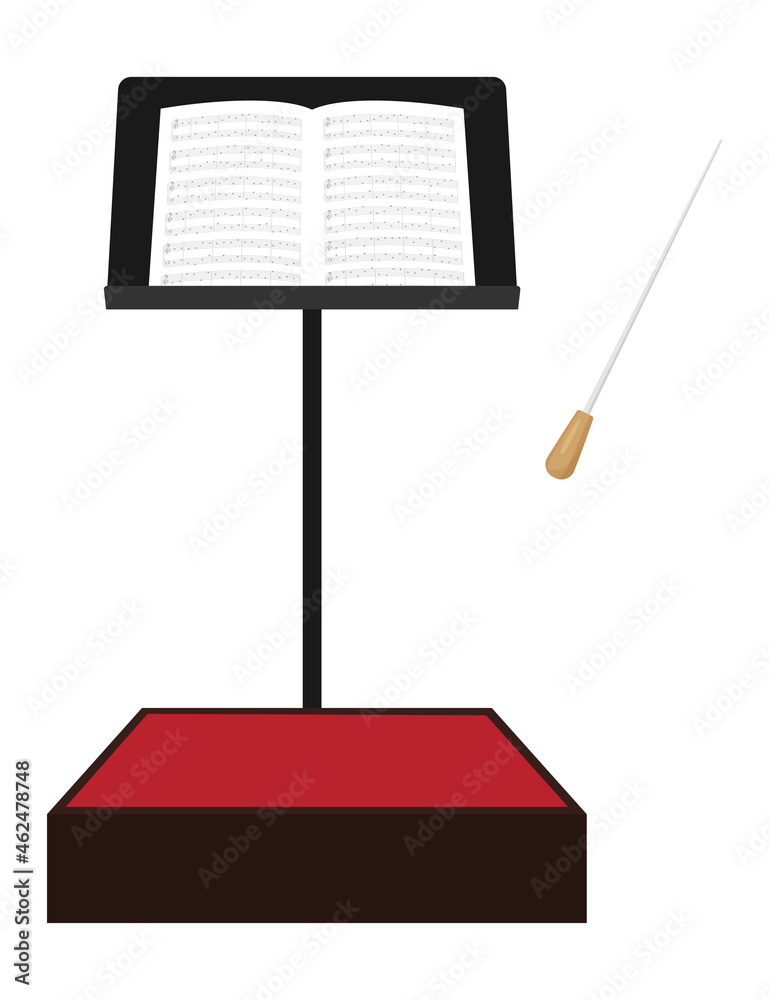 指揮者のイメージ_譜面台と指揮棒のイラスト Stock Vector | Adobe Stock