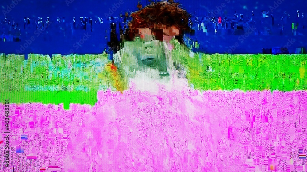 TV Static Noise Glitch Distortion Effect - Digital Video signal on ...