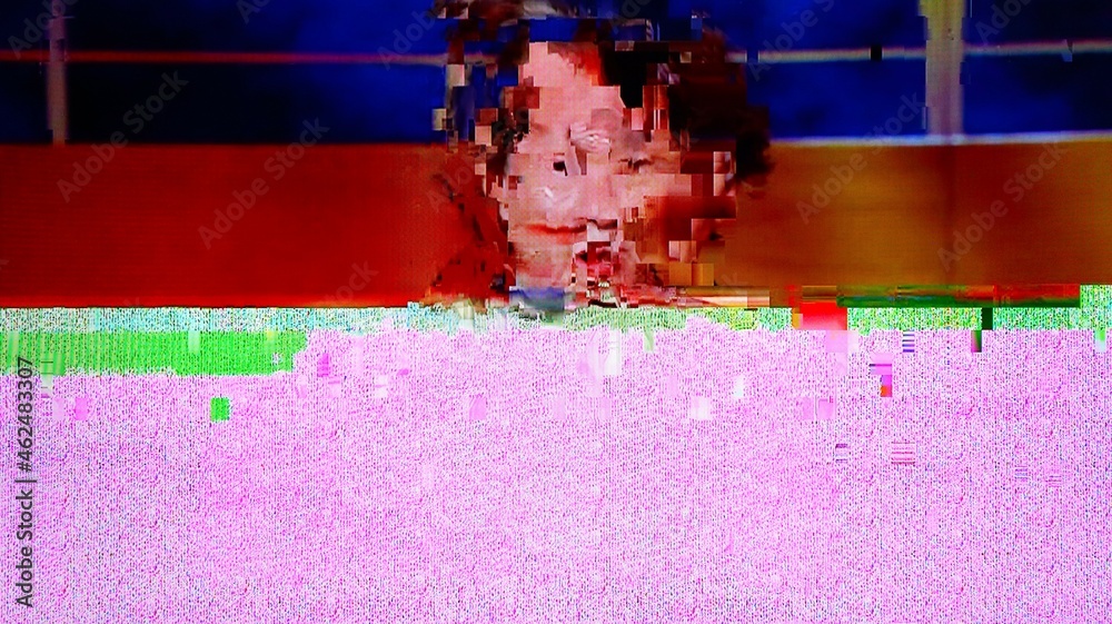 TV Static Noise Glitch Distortion Effect - Digital Video signal on ...
