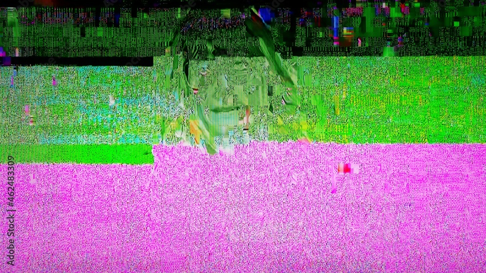 TV Static Noise Glitch Distortion Effect - Digital Video signal on ...