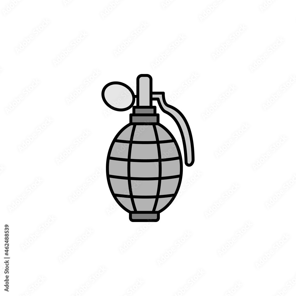 grenade line illustration colored icon. Signs and symbols can be used ...