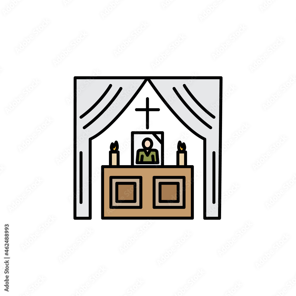 altar line illustration colored icon. Signs and symbols can be used for ...