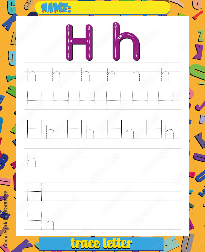 Alphabet tracing worksheet for preschool and kindergarten. Writing ...