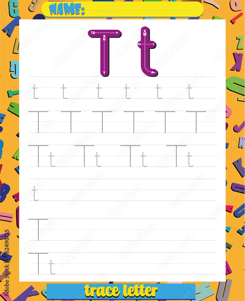 Alphabet tracing worksheet for preschool and kindergarten. Writing ...