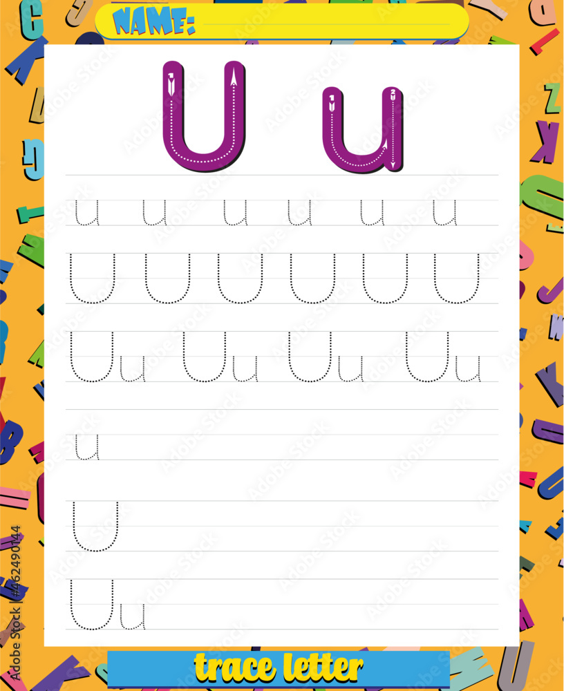 Alphabet tracing worksheet for preschool and kindergarten. Writing ...