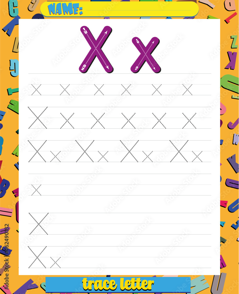 Alphabet tracing worksheet for preschool and kindergarten. Writing ...