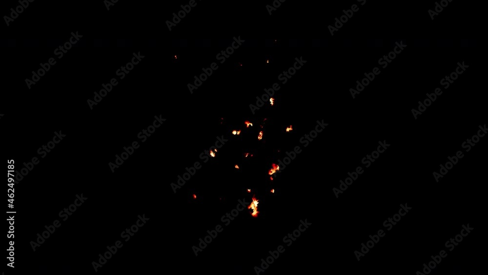 Fire shards scattered in a whirlpool with ProRes codec Isolated by ...