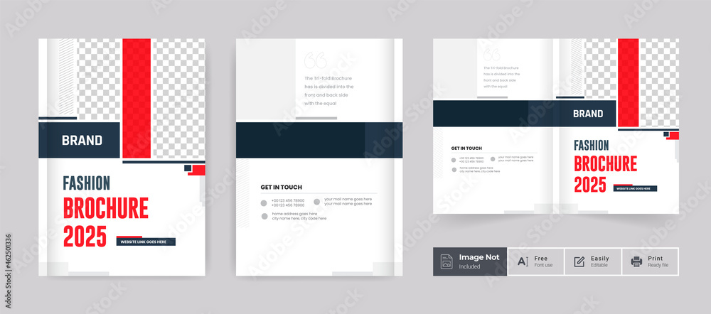 fashion brochure design template cover theme colorful and modern A4 ...