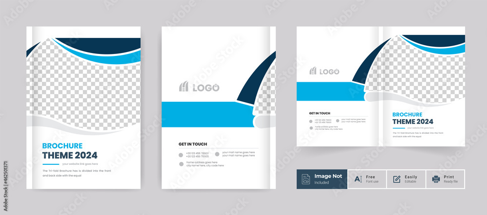 business brochure design template cover theme colorful and modern A4 ...