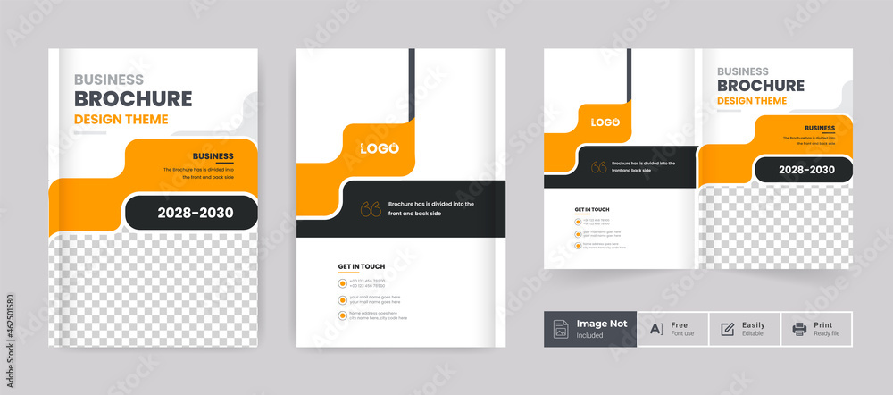 business brochure design cover template yellow color creative modern bi ...