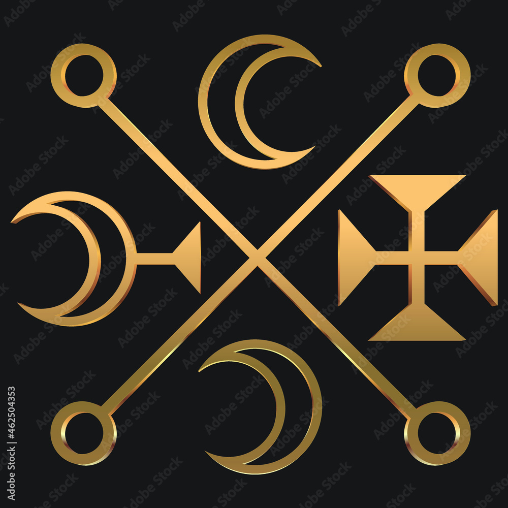 Decarabia Vector Golden Color Seal Isolated Sigil Ars Goetia Goetic ...