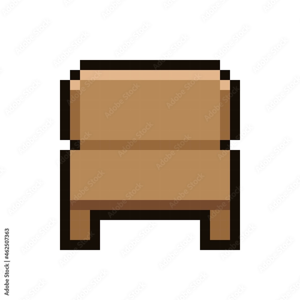 Wooden chair pixel art. Chair icon. Icon furniture. Stock Vector ...