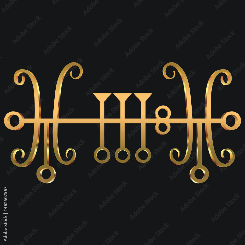 Sallos Vector Golden Color Seal Isolated Sigil Ars Goetia Goetic Daemon ...