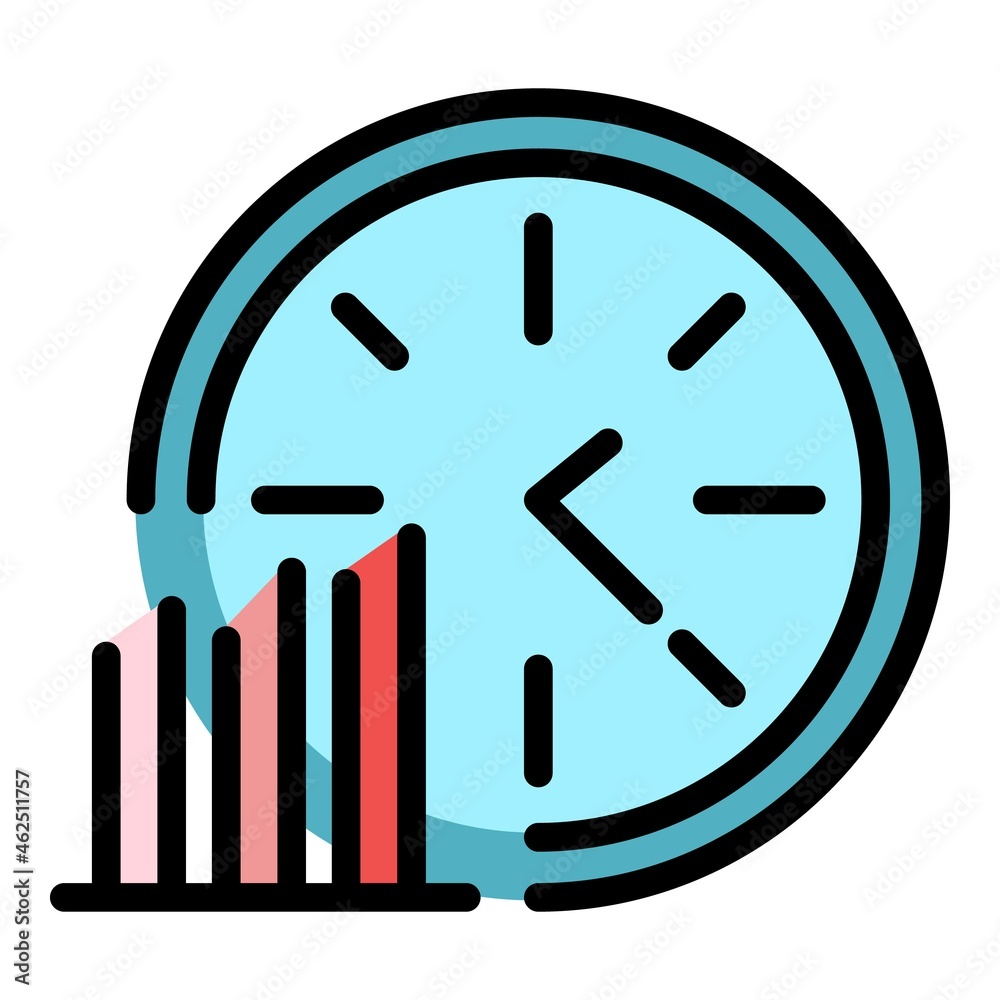 Time graph evolution icon. Outline time graph evolution vector icon ...