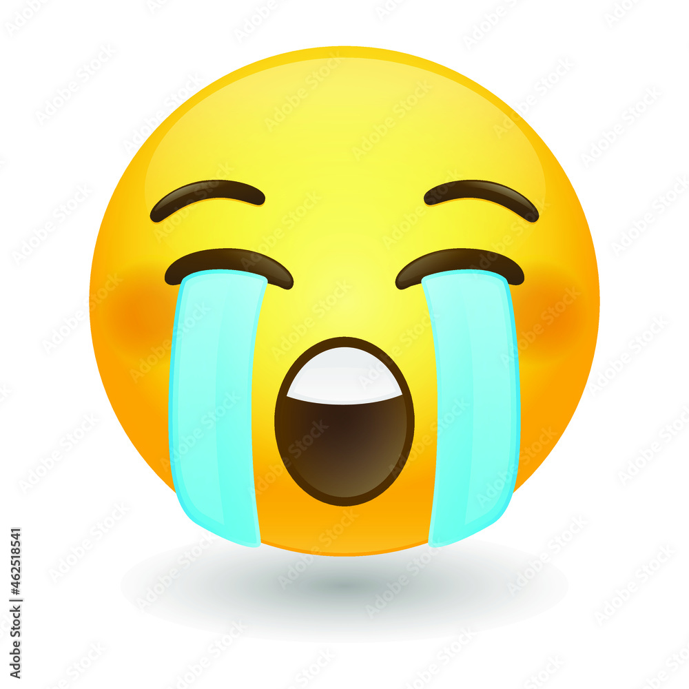 Loudly Crying Face Emoji Icon Illustration Sign Cry Vector Symbol Loudly Crying Face Emoji Icon Illustration Sign Cry Vector Symbol