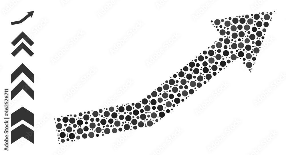Round dot collage growth trend. Vector collage is based on growth trend ...