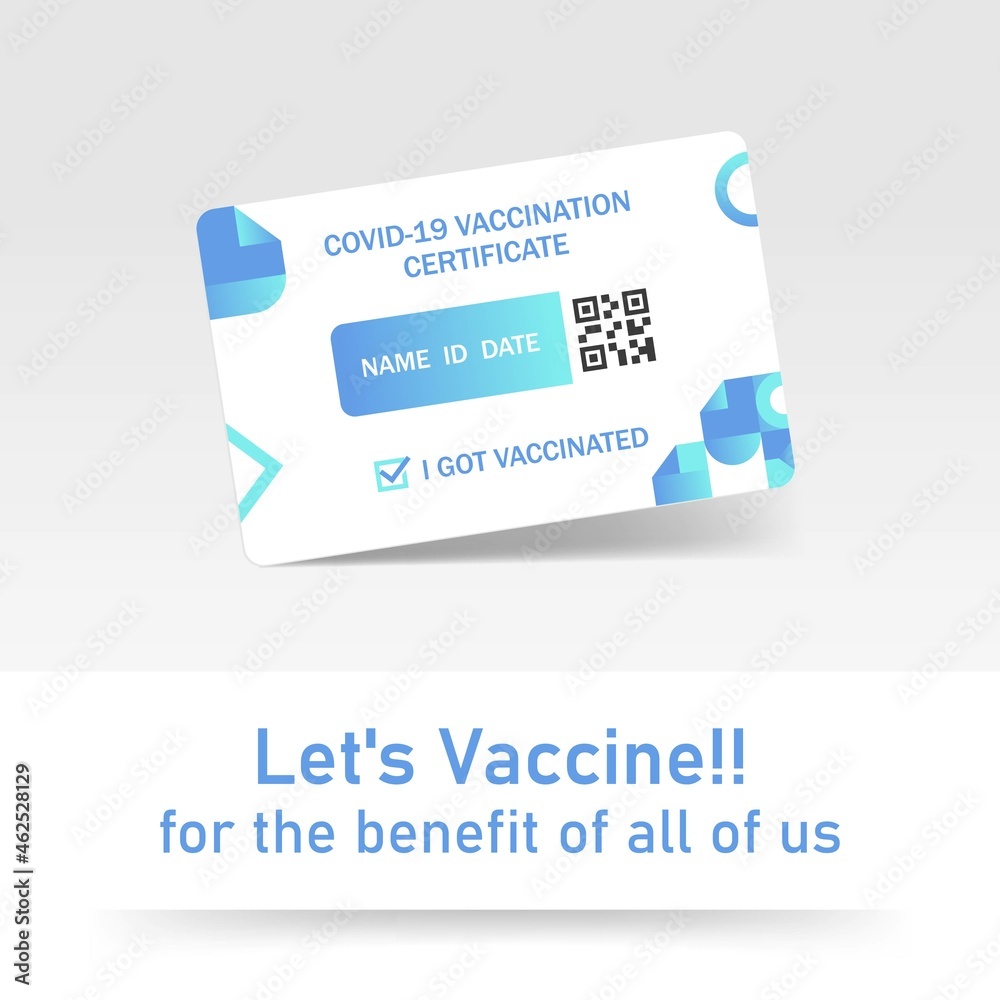 Vaccine Certificate Illustration. Vaccine Card or Passport Design ...