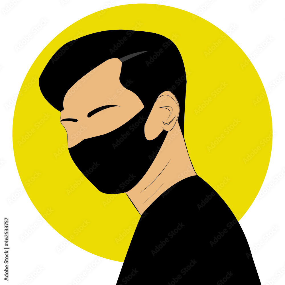 Human head vector illustration isolated on white background. Portrait ...