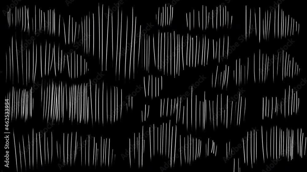 Doodle animation with changing white strokes. Smooth stylized clouds in ...